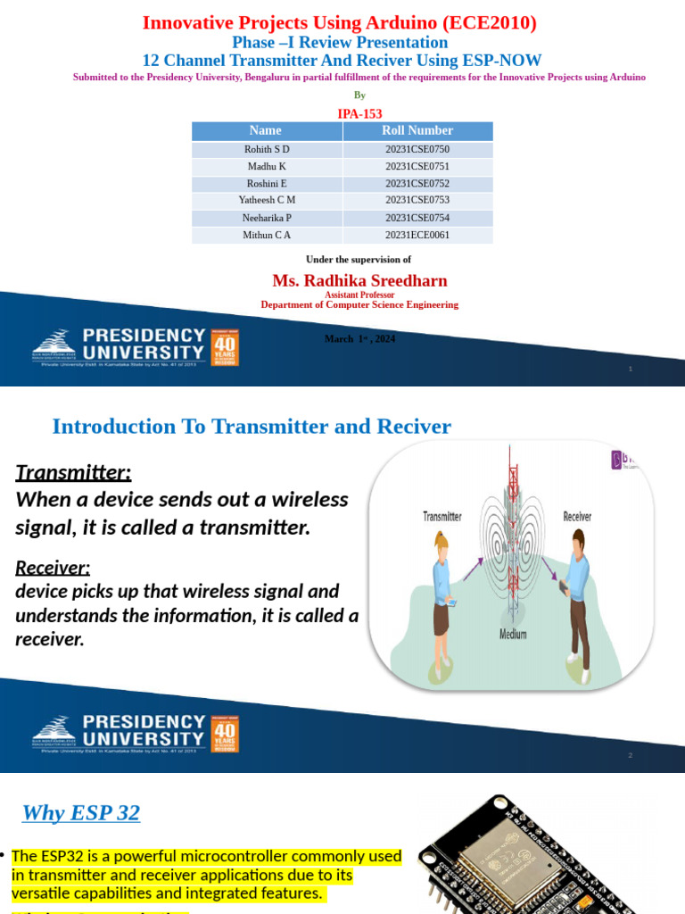 12 Channel Transmiteer and Reciver Using ESP Now | PDF | Microcontroller | Transmitter