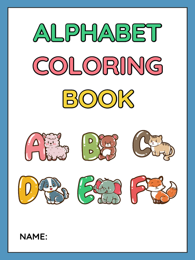 Alphabet Coloring Booklet in Grayscale Illustrative Style (1) | PDF