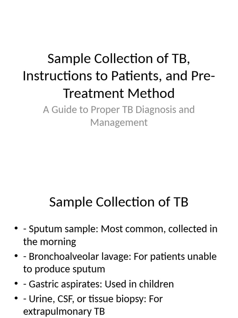 TB Sputum Collection Guidelines | PDF