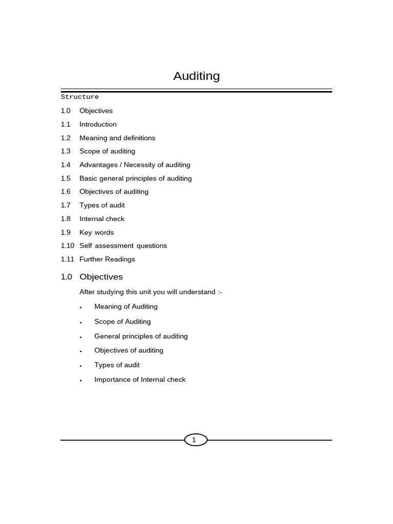 Auditing 1 | PDF | Audit | Accounting