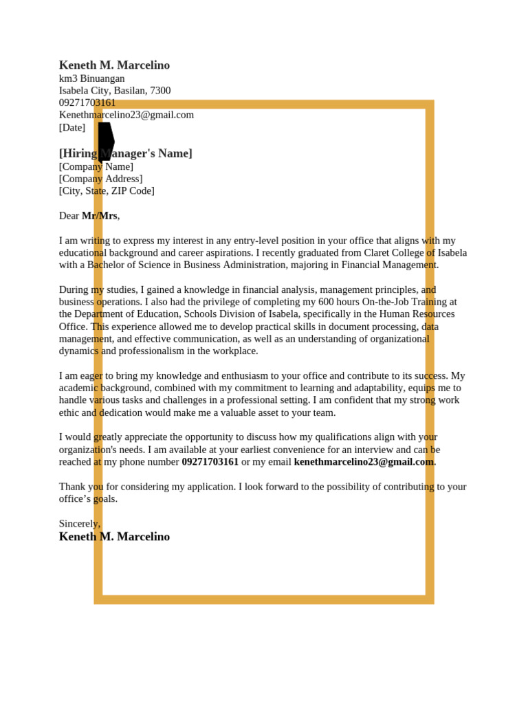 Application Letter | PDF