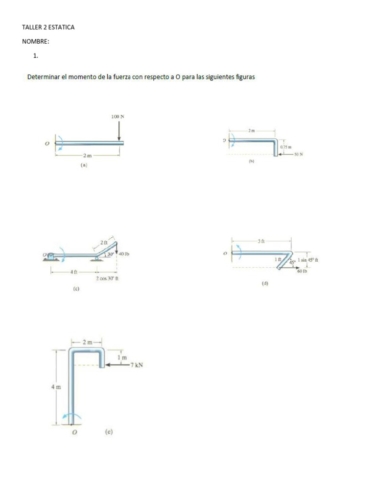 TALLER 2 ESTATICA | PDF