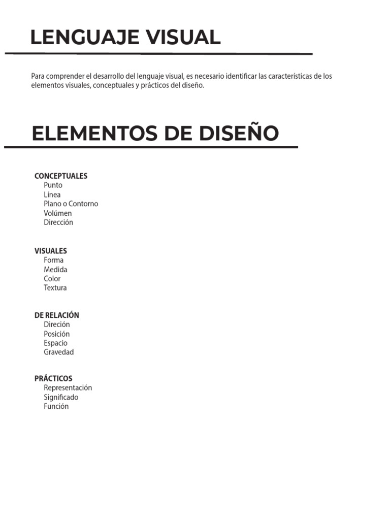 Elementos del Lenguaje Visual en Diseño | PDF | Espacio
