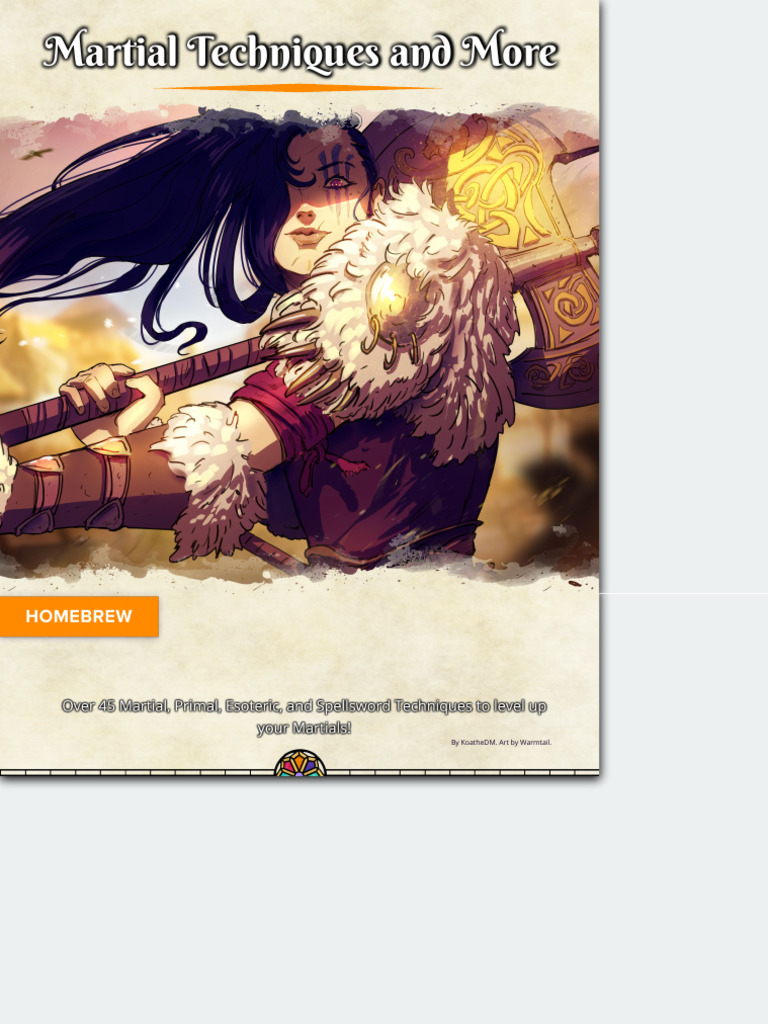 Martial Techniques - GM Binder | PDF