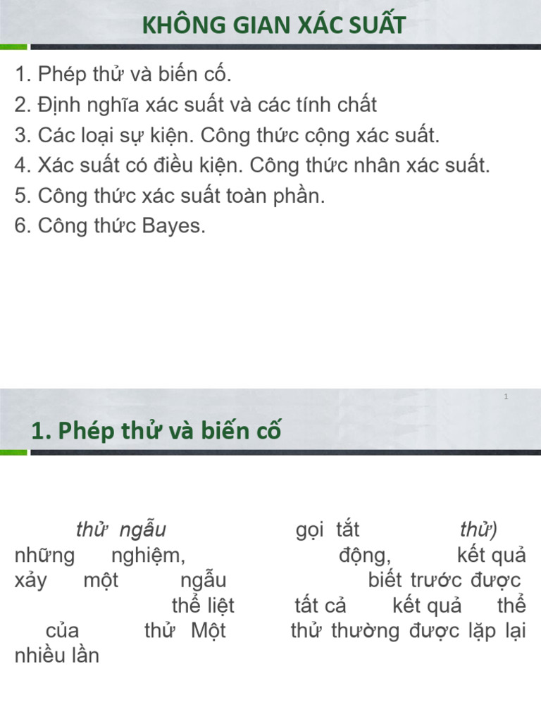 Chương 1-Không Gian Xác Suất | PDF