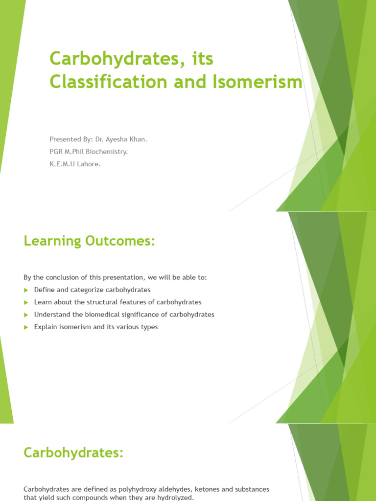Carbohydrates, Its Classification and Isomerism | PDF | Carbohydrates ...