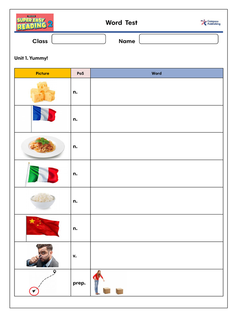 Super Easy Reading - 3e - Book 2 - Word Test - EN | PDF
