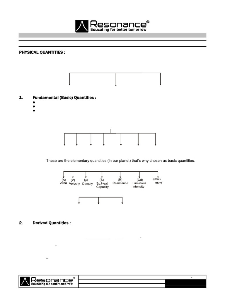 1. Unit Dimensions Handout | PDF | International System Of Units | Physics