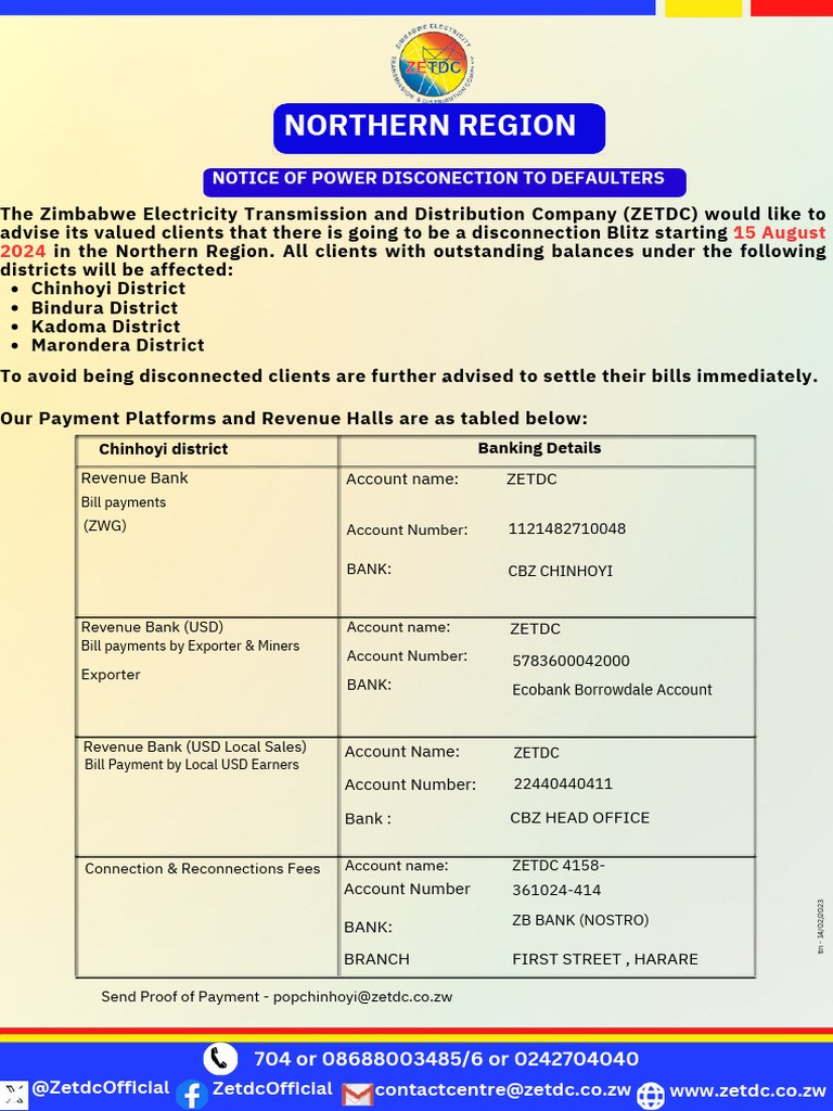 Corrected - Northern Notice Disconnection PDF | PDF | Money | Economies