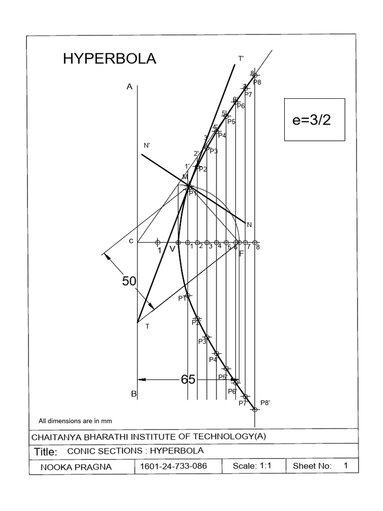 Hyperbola Model Dimensions and Scale | PDF