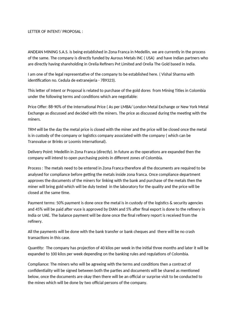 Letter of Intent- Alfonso-final | PDF | Banks | Business Law