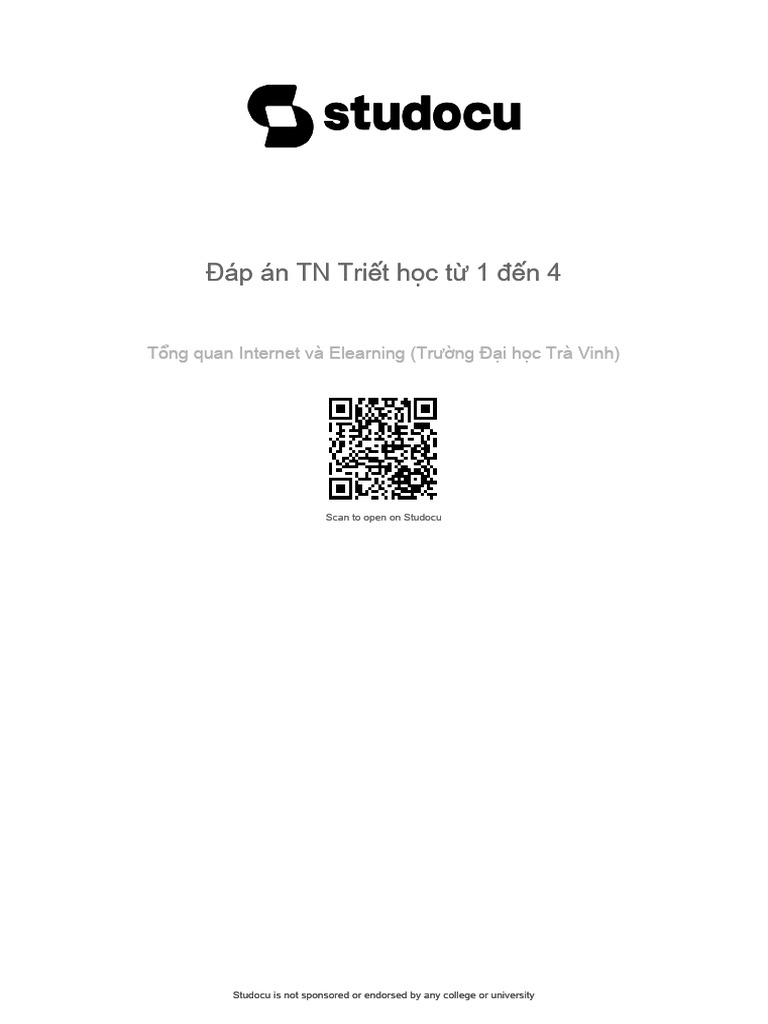 Dap An TN Triet Hoc Tu 1 Den 4 | PDF
