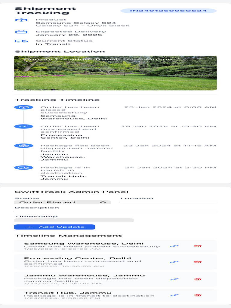 SwiftTrack - Advanced Shipment Tracking | PDF