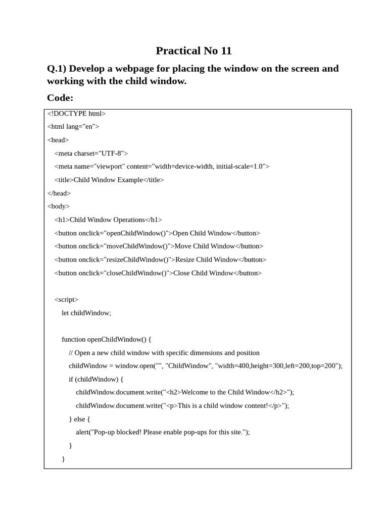 CSS Practical No 11 | PDF