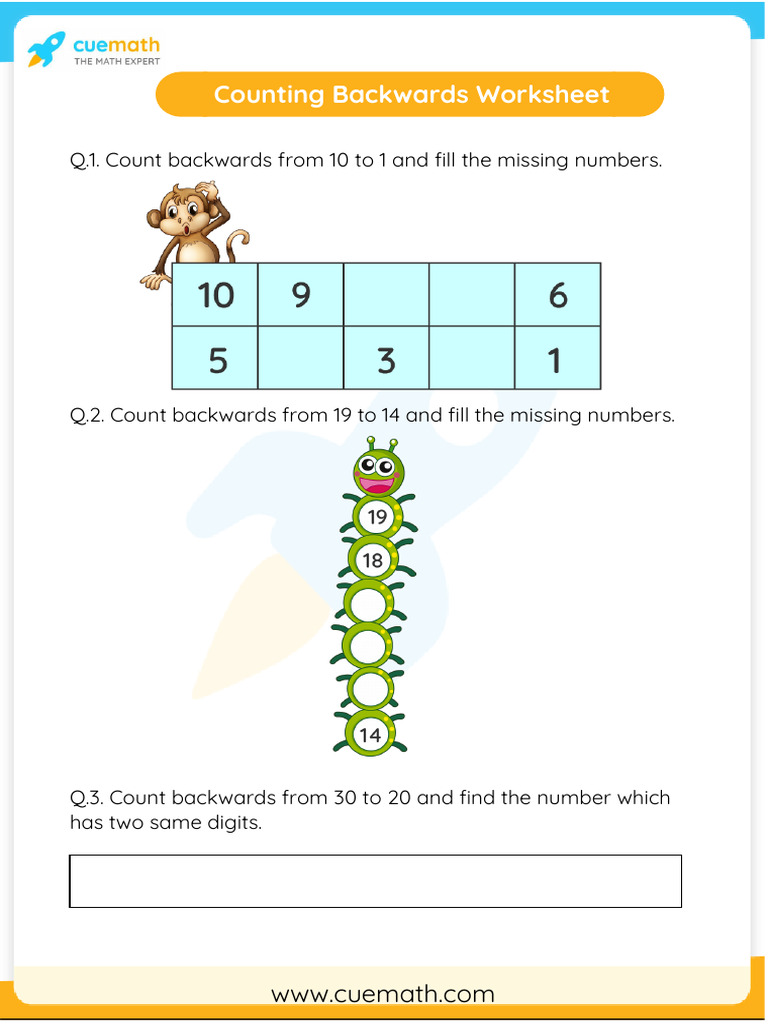 Backward Counting Worksheet Activities | PDF