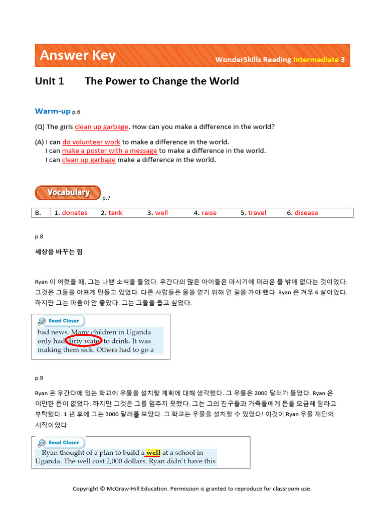 Intermediate 3_SB Answer Key | PDF