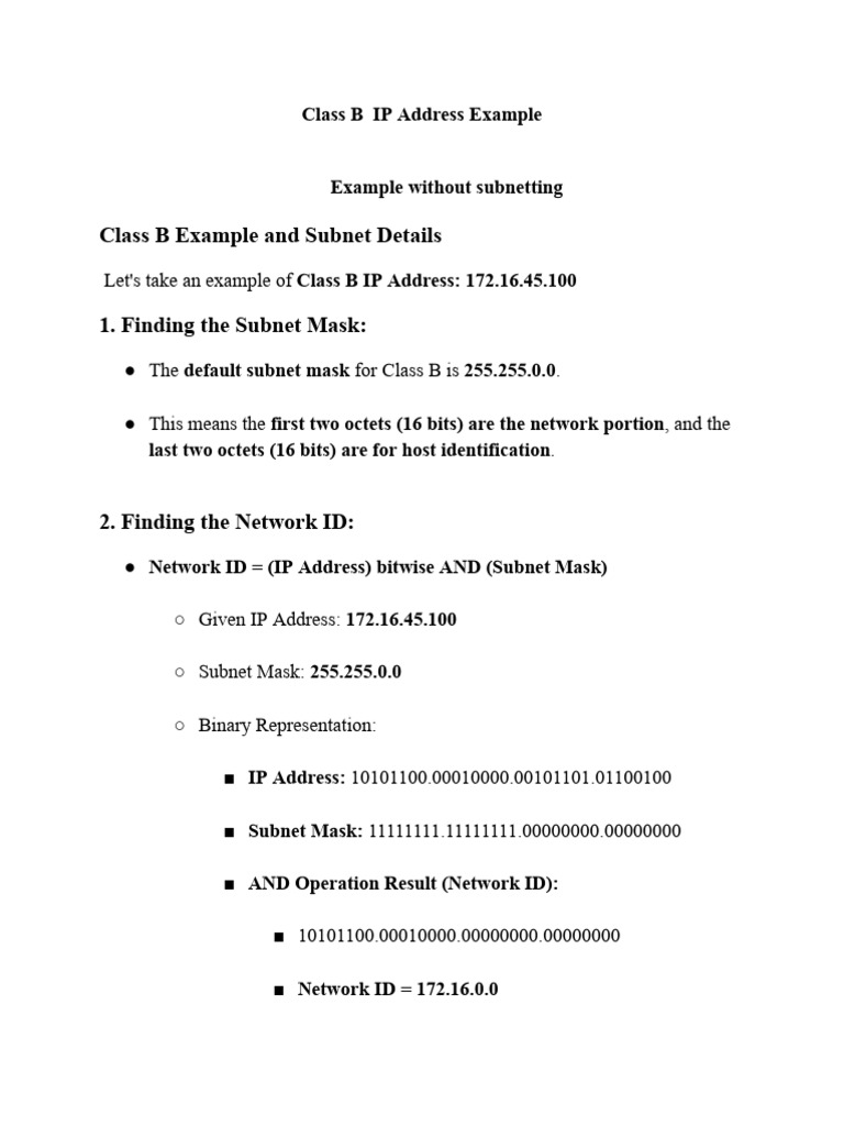 Class B and A Subnetting Example | PDF | Ip Address | Encodings
