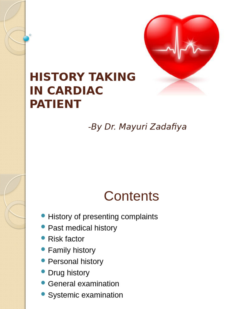 Cardiac Patient History Taking Guide | PDF | Heart Valve | Pulse
