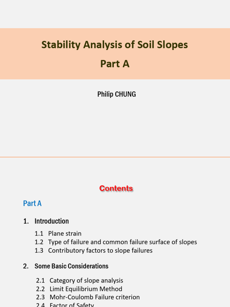 Lectures 3, 4 and 5_Slope stability analysis_Part A_2025 | PDF | Strength Of Materials | Stress ...