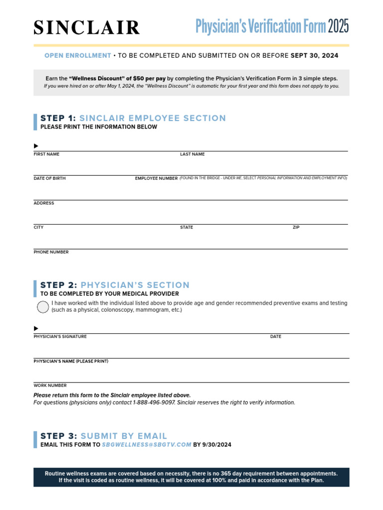 2025 Physical Verification Form | PDF