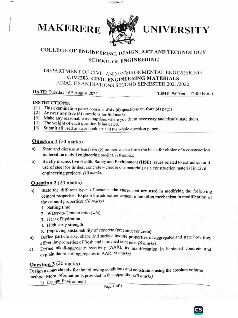 2022 Final Exam Materials | PDF