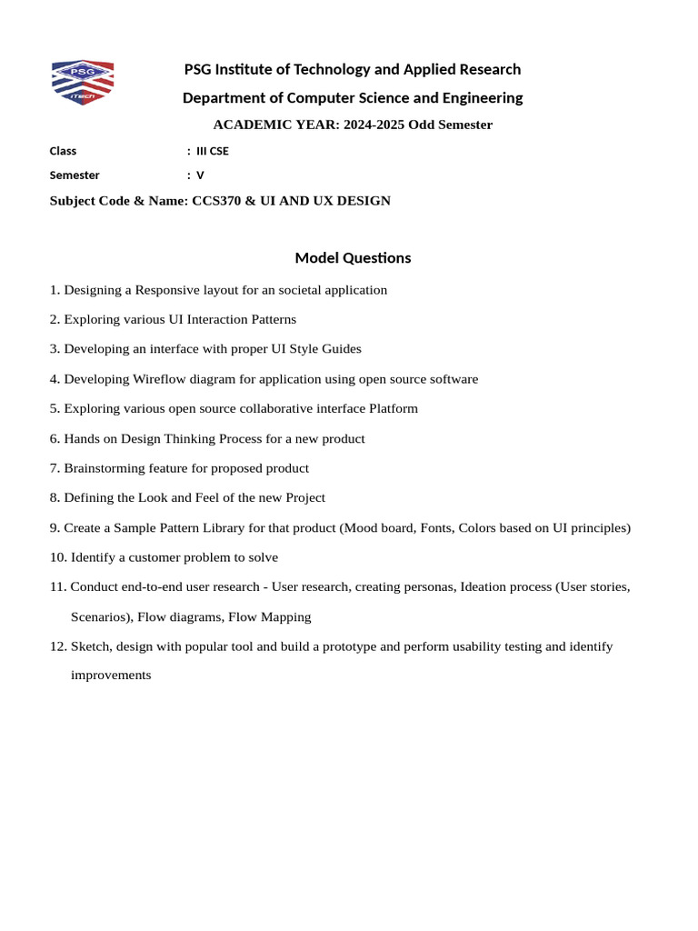 UI and Ux Model | PDF