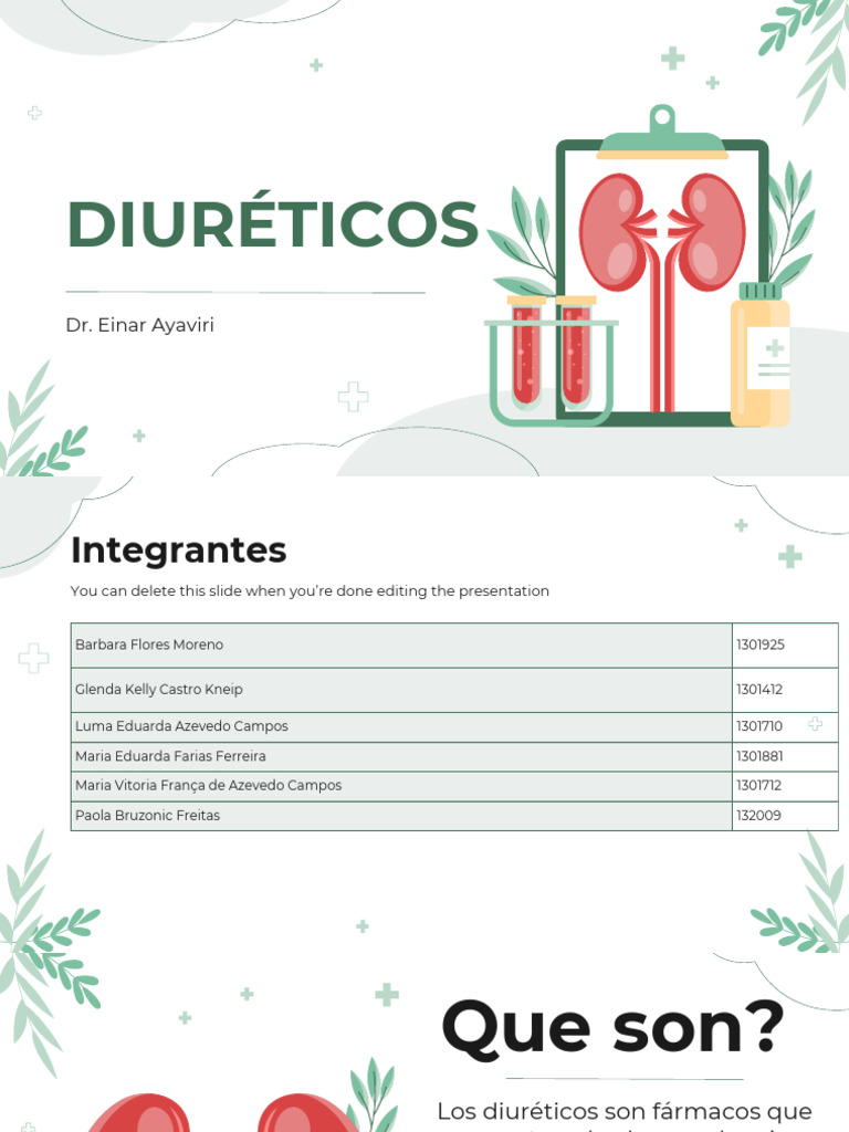 Tipos y Mecanismos de Diuréticos | PDF | Especialidades Medicas