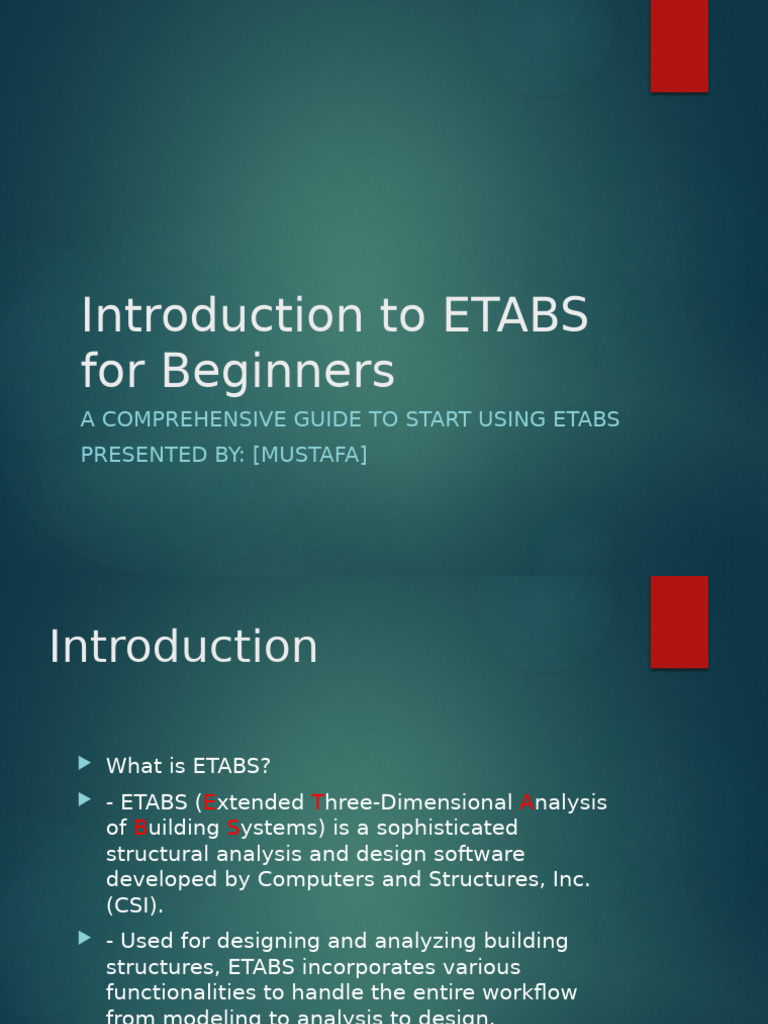 Introduction To ETABS For Beginners (Autosaved) | PDF | Beam (Structure ...
