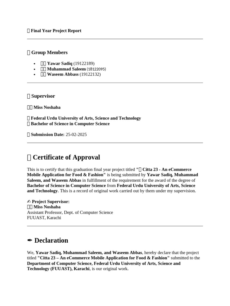 ? Final Year Project Report | PDF | Mobile App | Android (Operating System)