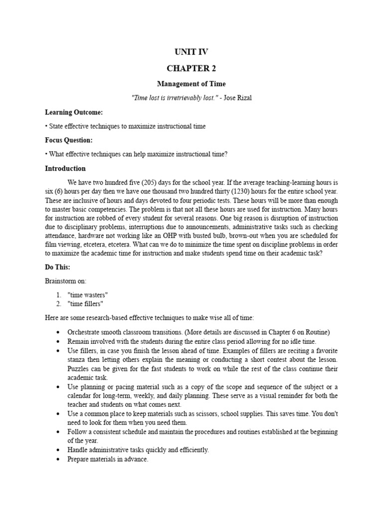 Unit Iv Chapter 2 Ped 103 | PDF | Behavior Modification | Cognition