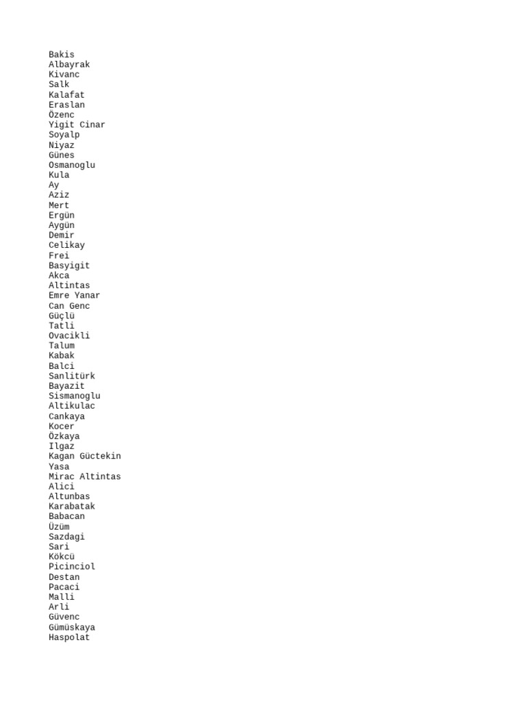 TUR Surnames | PDF