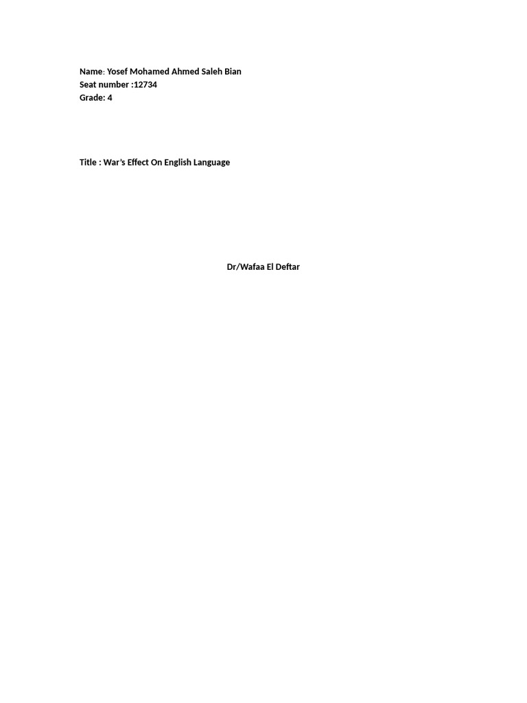 Yosef Mohamed DR Wafaa Research | PDF | English Language | Linguistics