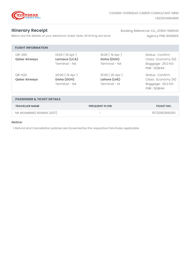 Muhammad Numan Return | PDF