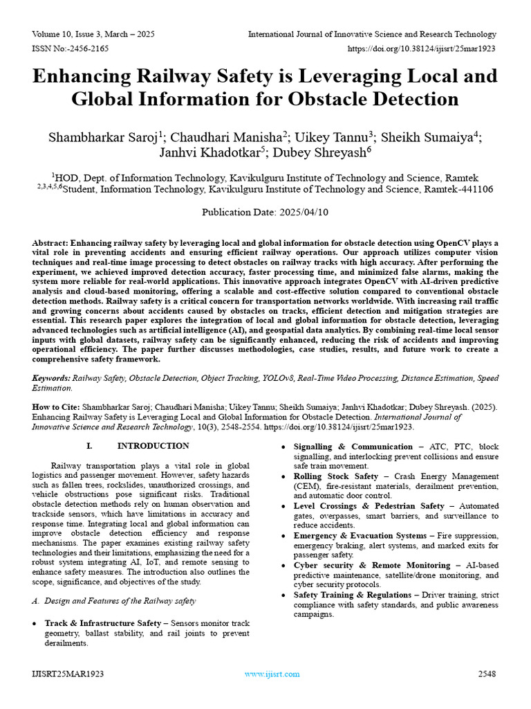 Enhancing Railway Safety Is Leveraging Local and Global Information For Obstacle Detection | PDF ...
