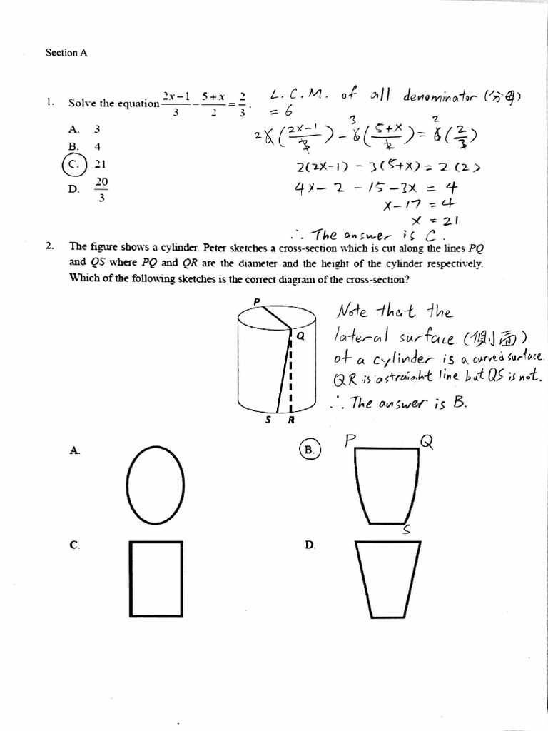 S1 Mock Solution | PDF