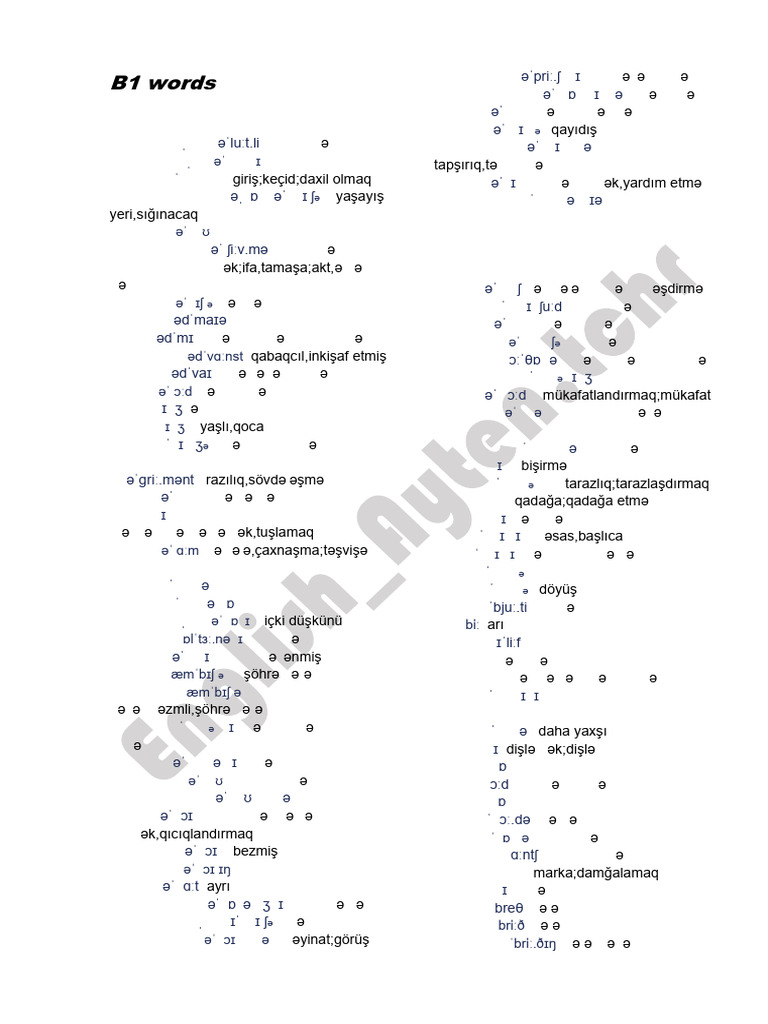 B1 Words | PDF