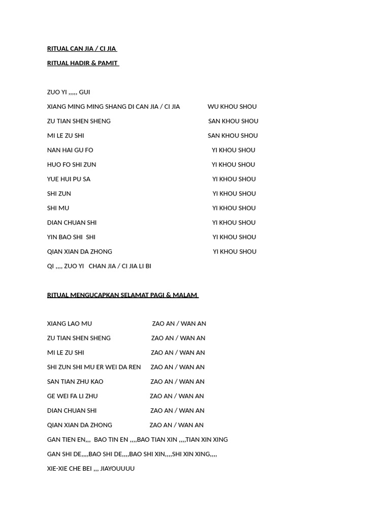 Ritual Can Jia | PDF