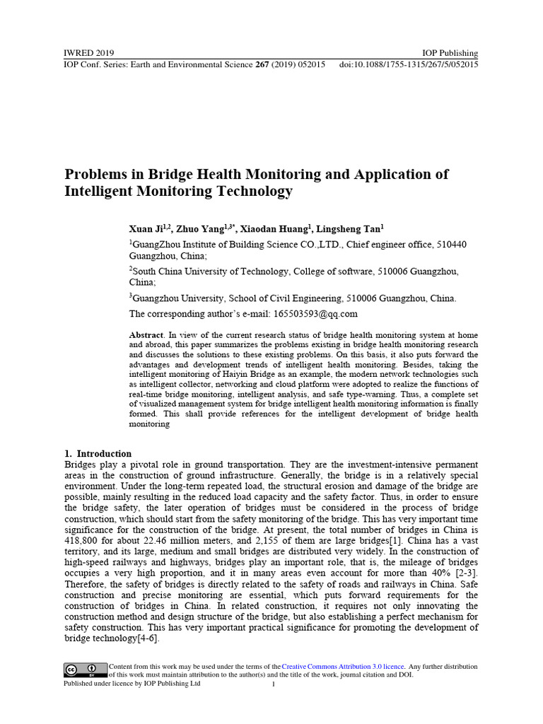 Problems in Bridge Health Monitoring and Application of Intelligent Monitoring Technology (2019 ...