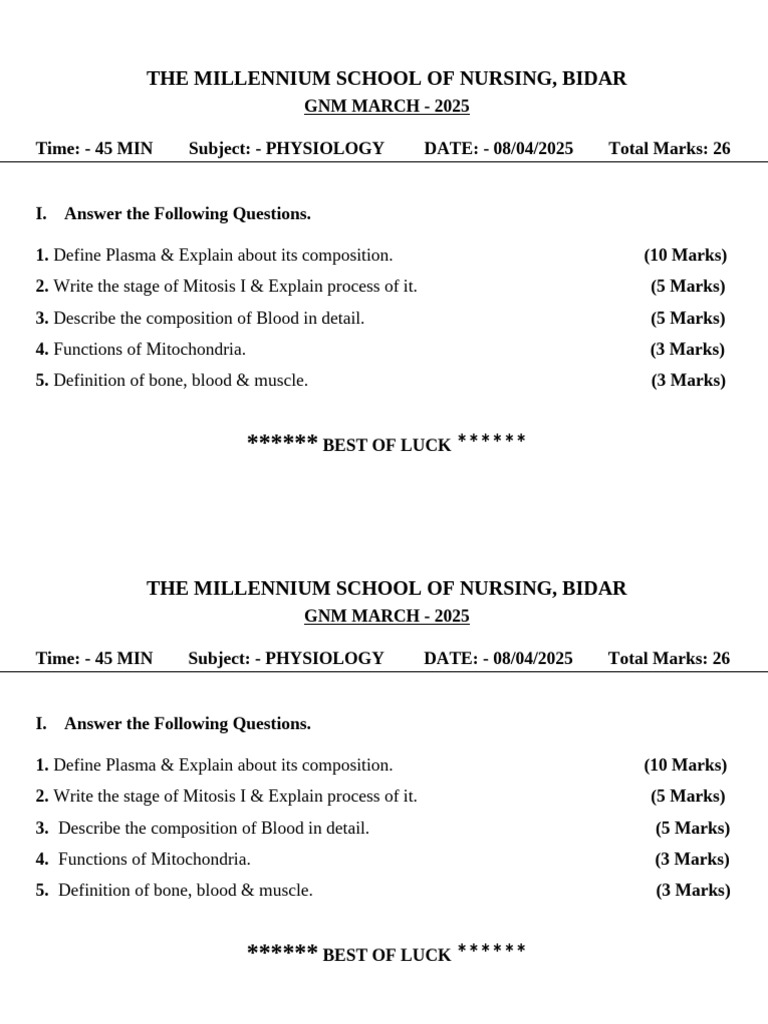Physiology GNM | PDF