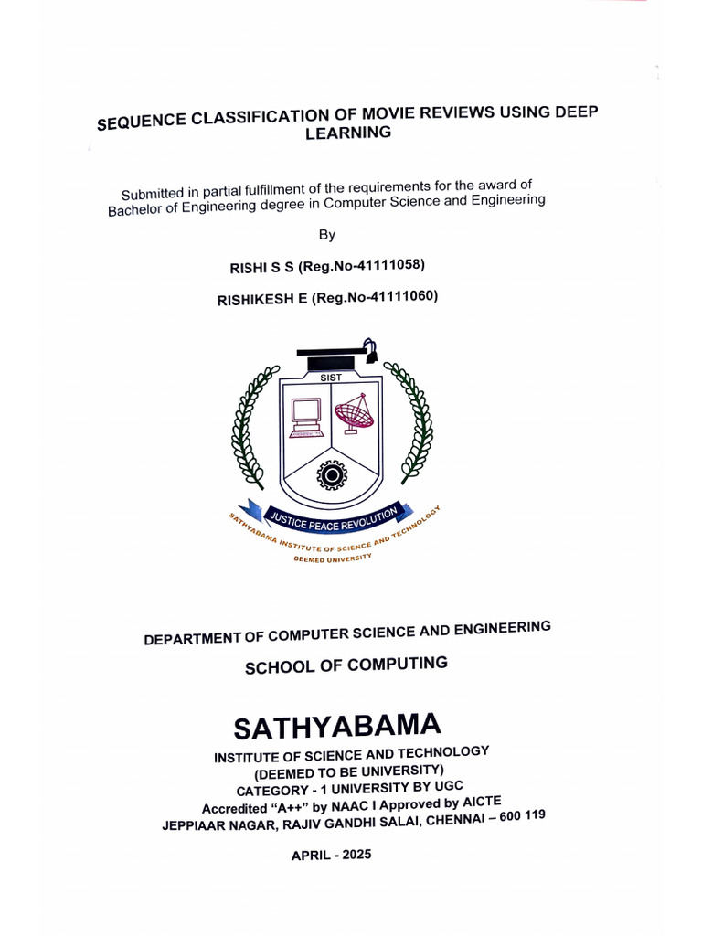 Rishikesh E (41111060) Final Report | PDF | Deep Learning | Machine Learning