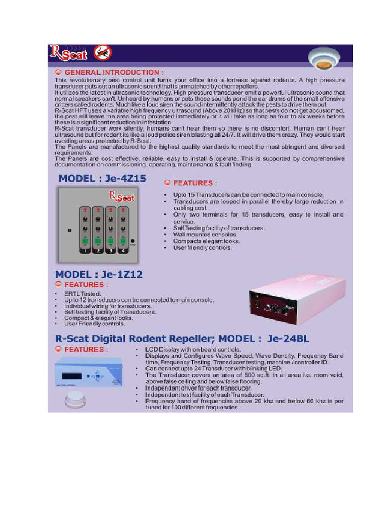 Rodent Repellent System All Hardware & Software Specs | PDF ...