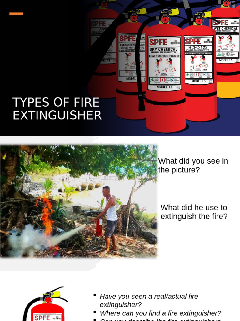 Types and Uses of Fire Extinguishers | PDF | Materials | Fires