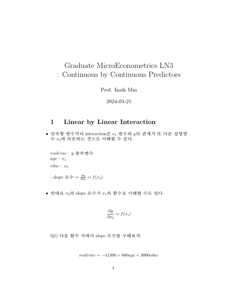 Grad MicroEconometrics LN3 | PDF