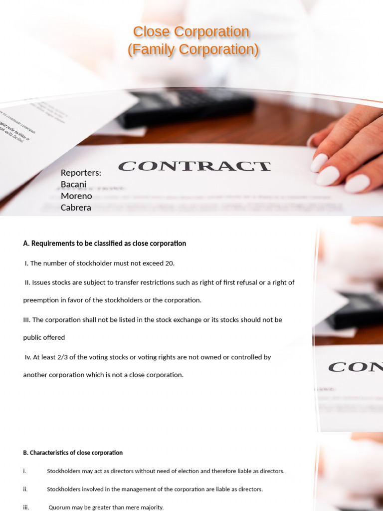 close-corporation | PDF | Corporations | Mergers And Acquisitions