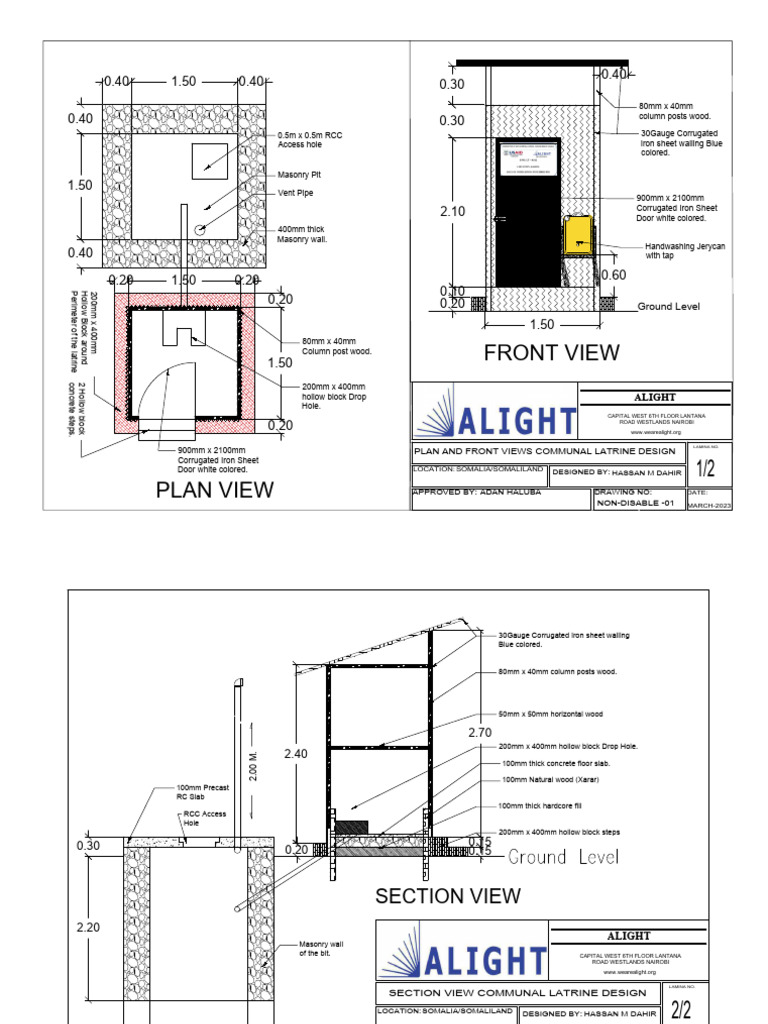 CA2 - Design - Communal Latrines | PDF | Wall | Building