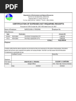 Coa Cert. of Expenses Not Requiring Receipt 1 | PDF