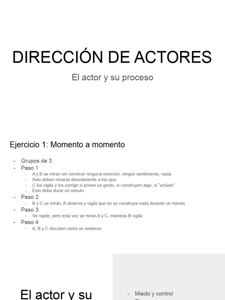 Proceso Actoral: Técnicas y Ejercicios | PDF | Actor | Monólogo
