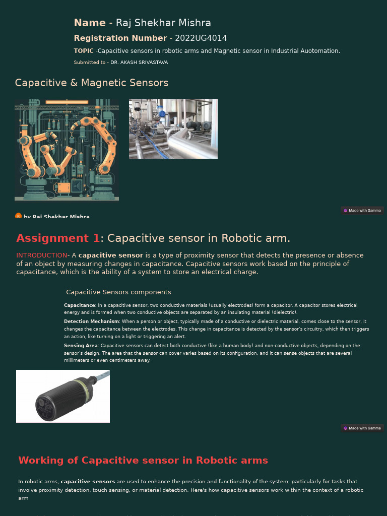 Sensor Actuator ASSIGNMENT- Raj Shekhar Mishra | PDF | Magnetic Field | Capacitor