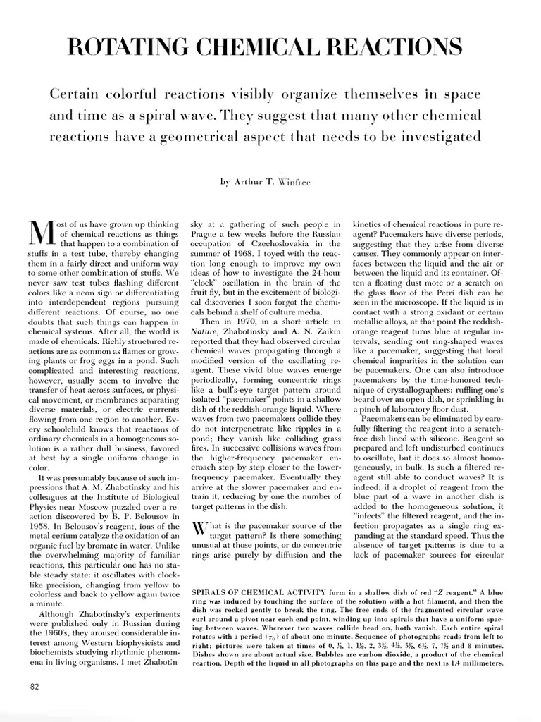 Arthur T. Winfree (1974) - Rotating Chemical Reactions. | PDF ...