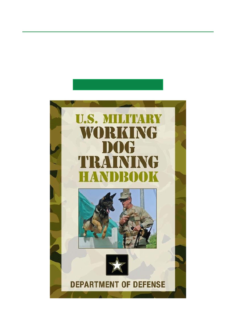 Military Dog Training Handbook Download | PDF
